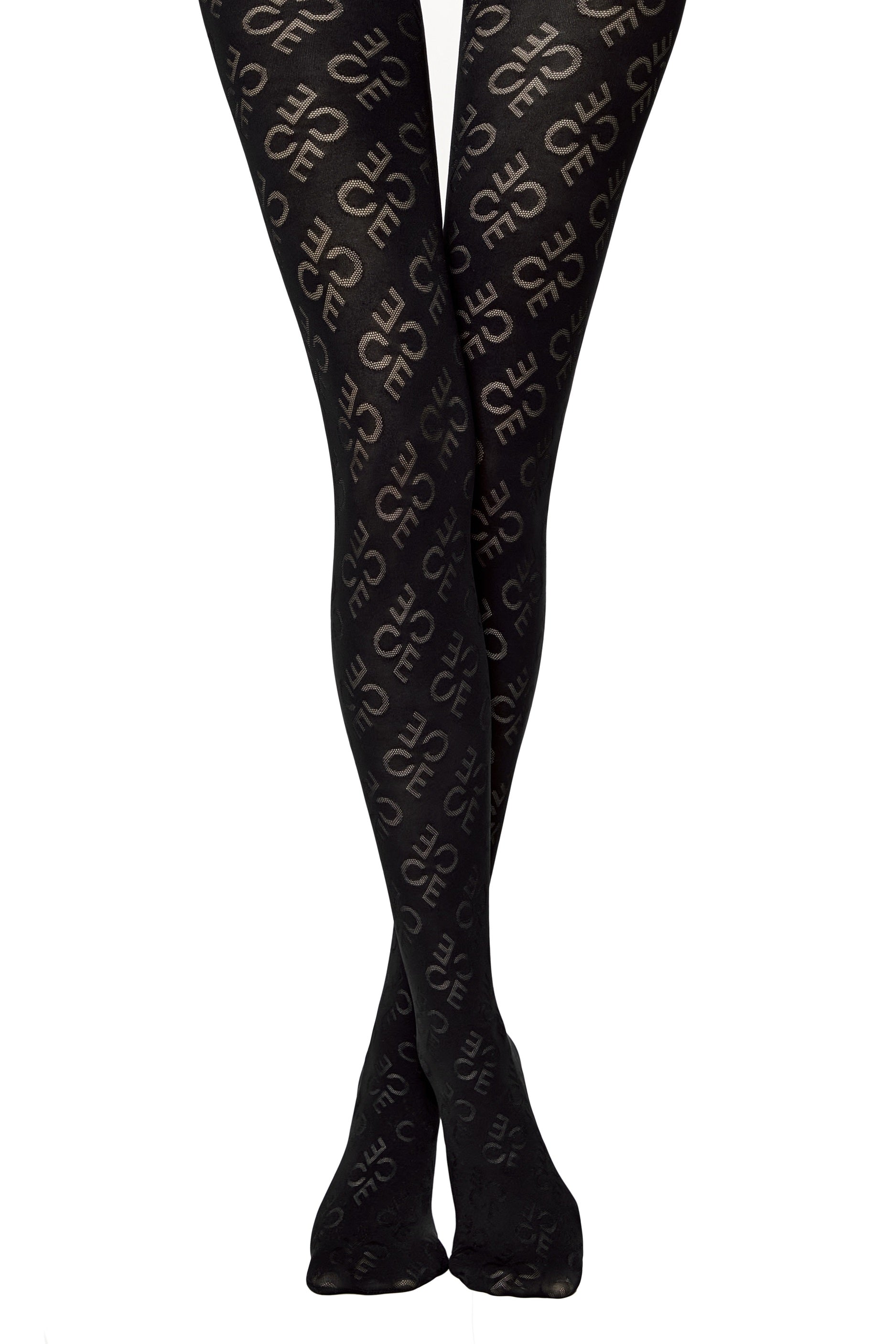 CONTE ELEGANT PRIME 50 den tights with a pattern of "letters"tights ...